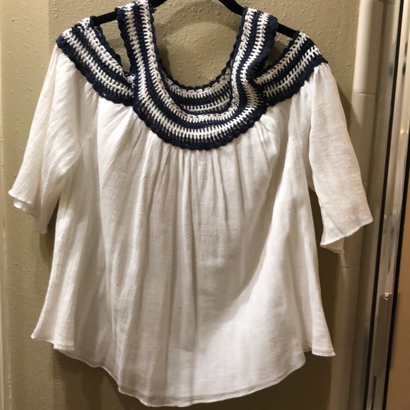 Calypso St. Barth | Tops | Cold Shoulder Embroidery Top | Poshmark